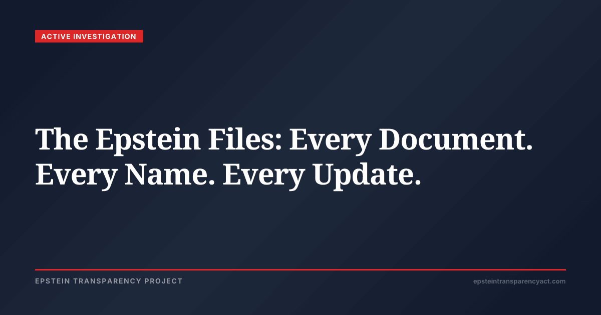 Epstein Files Tracker — Names, Documents & DOJ Releases (Updated Daily)