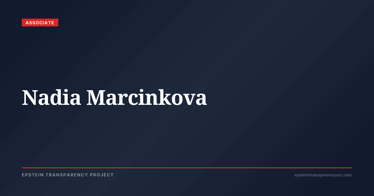 Nadia Marcinkova — Epstein Associate, Named Co-Conspirator — Epstein ...